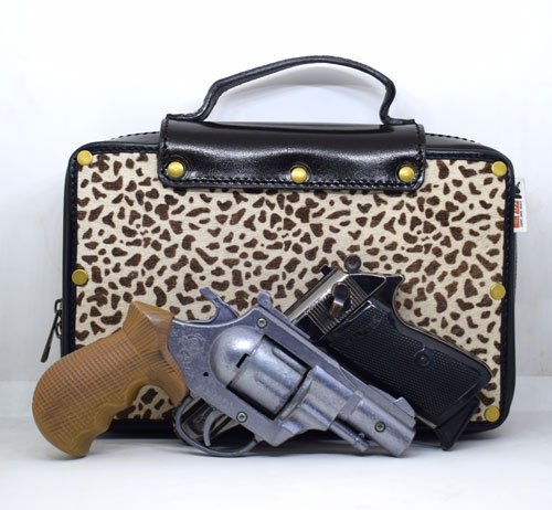 GunAlly Premium Leather Handgun Carry Bag Box Case with Fur – Ideal for ...