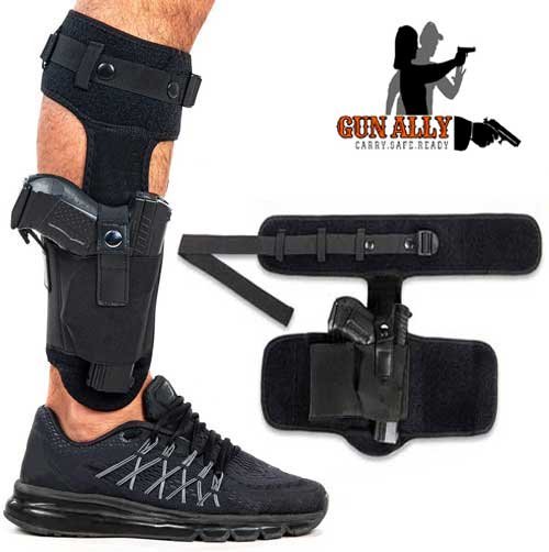 GunAlly Upgraded Ankle Pistol Holster for Concealed Carry with Leg Band ...