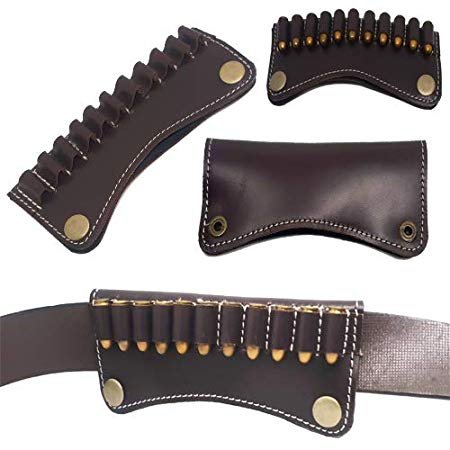 Leather Ammo Slide Pouch - Press Studs - Holds 11 Rounds .32 - Gizmoway
