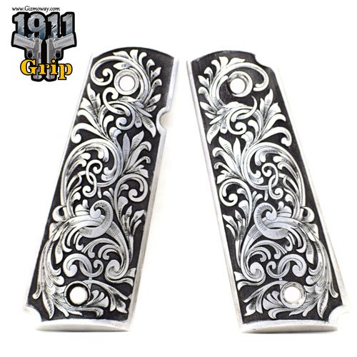 GunAlly 1911 Series Pistol Aluminum 3D Engraved Grips - Gizmoway