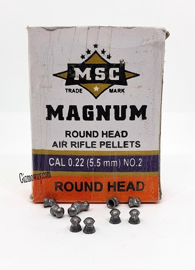 MSC-Magnum Round Head 0.22 Cal/5.5mm 500/box Airgun Pellets - Gizmoway