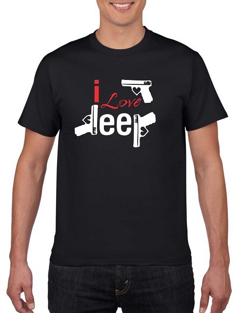 Gun Logo T-Shirt I Love Gun and Jeep - Gizmoway