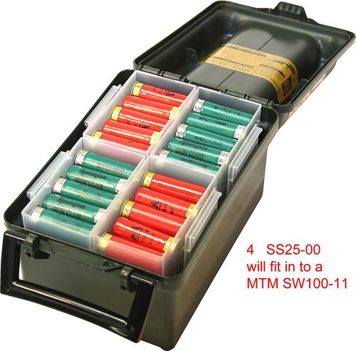 MTM SHELL STACK 25 RD. COMPACT SHOTSHELL STORAGE BOX - SS25-00 Ammo Box ...