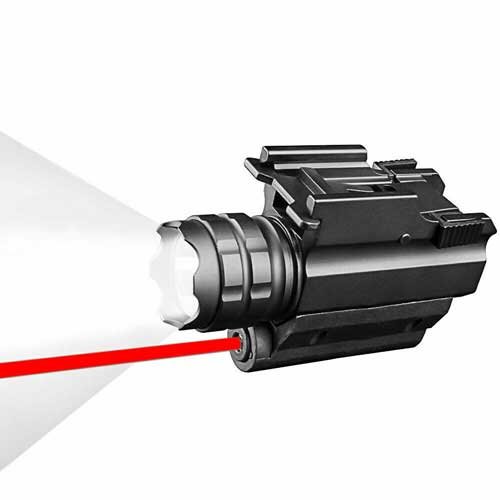 Tactical Flashlight & Red Laser For Pistol Rail Mount - Gizmoway