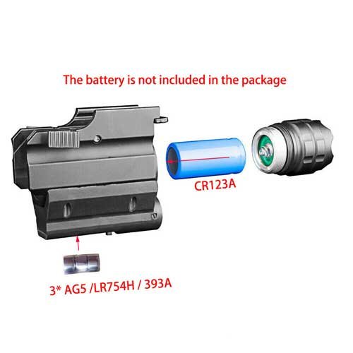 Tactical Flashlight & Red Laser For Pistol Rail Mount - Gizmoway