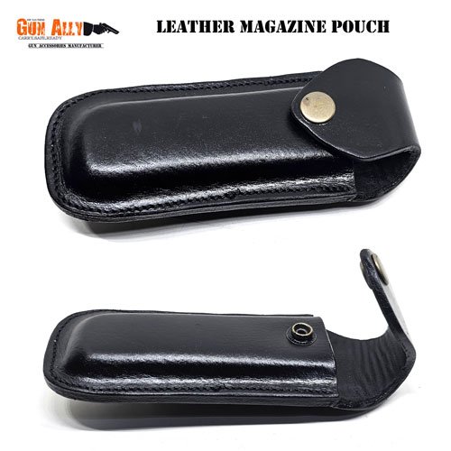 GunAlly Leather Single Mag Pouch Cover With Belt Clip Magazine Holder ...
