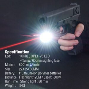 Tactical Rechargeable Red Laser Sight Picatinny Rifle Pistol Light ...