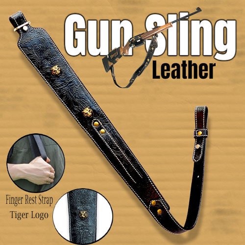 Leather Rifle/Shotgun Sling Gun Carry Strap Shooting Hunting - Gizmoway