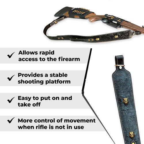 Leather Rifle/Shotgun Sling Gun Carry Strap Shooting Hunting - Gizmoway